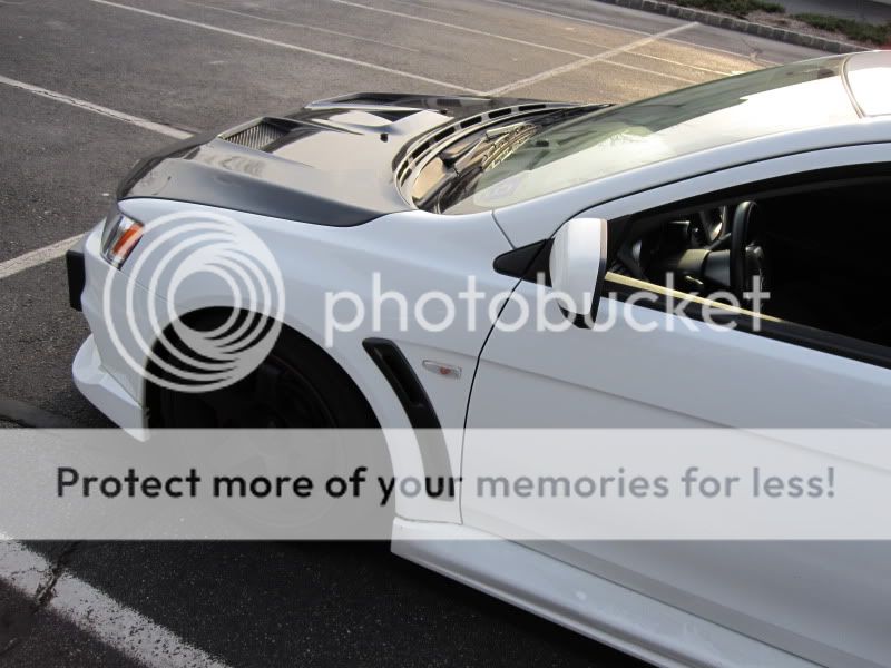 Varis CF Hood Installed *Pics* Wicked White | Mitsubishi Lancer ...