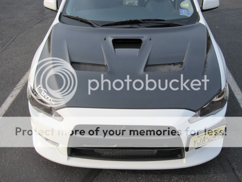 Varis CF Hood Installed *Pics* Wicked White | Mitsubishi Lancer ...